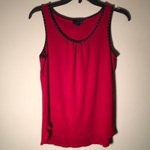 The Limited | Tops | The Limited Red Tank With Blue Polka Dot Trim ...